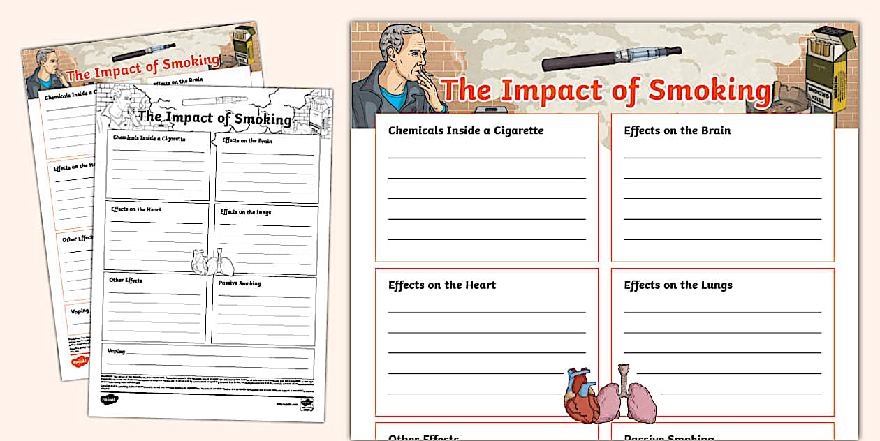 Effects of Smoking Fact File Template (teacher made)