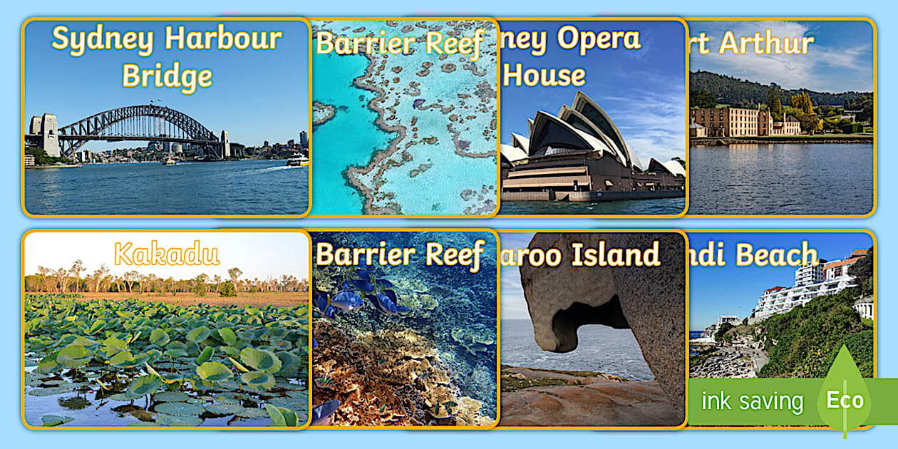 QLD Famous Australian Landmarks Photo Display Posters
