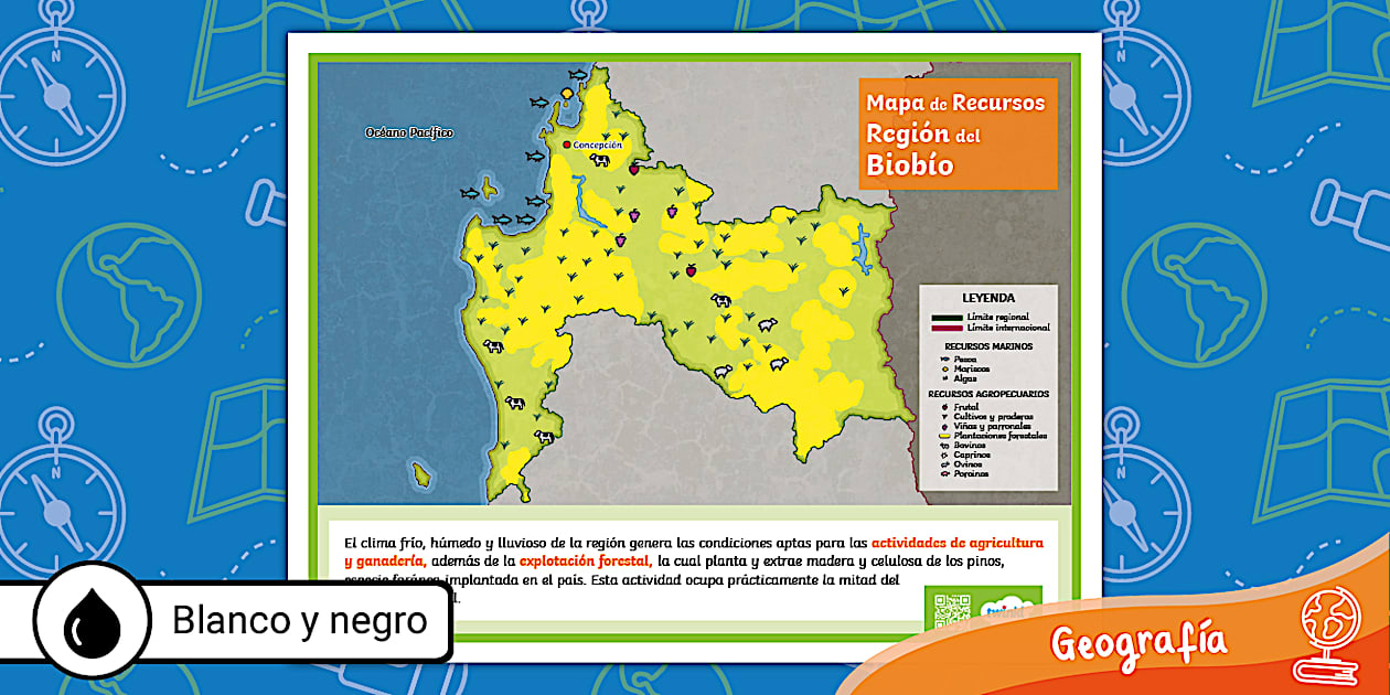 Póster | Mapa de Recursos Región del Biobío | Geografía
