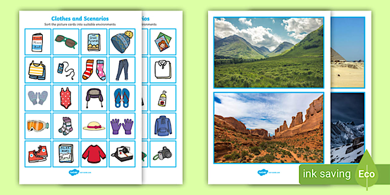 Clothes and Scenarios Sorting Activity (teacher made)