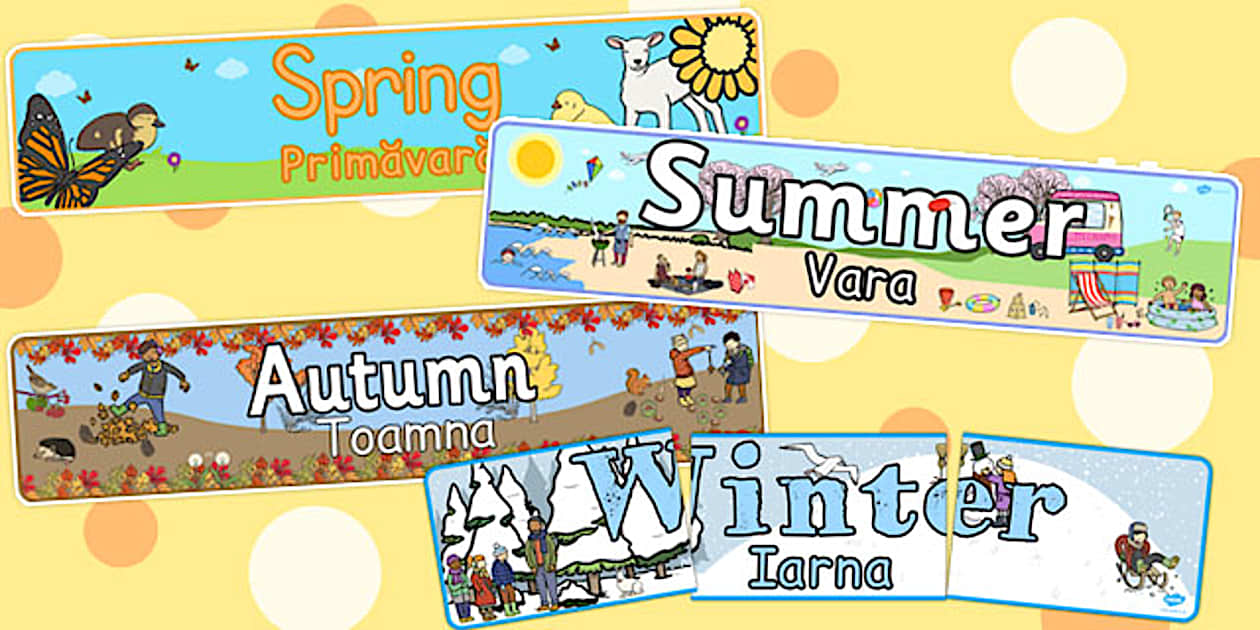 Four Seasons Display Banners English/Romanian (teacher made)