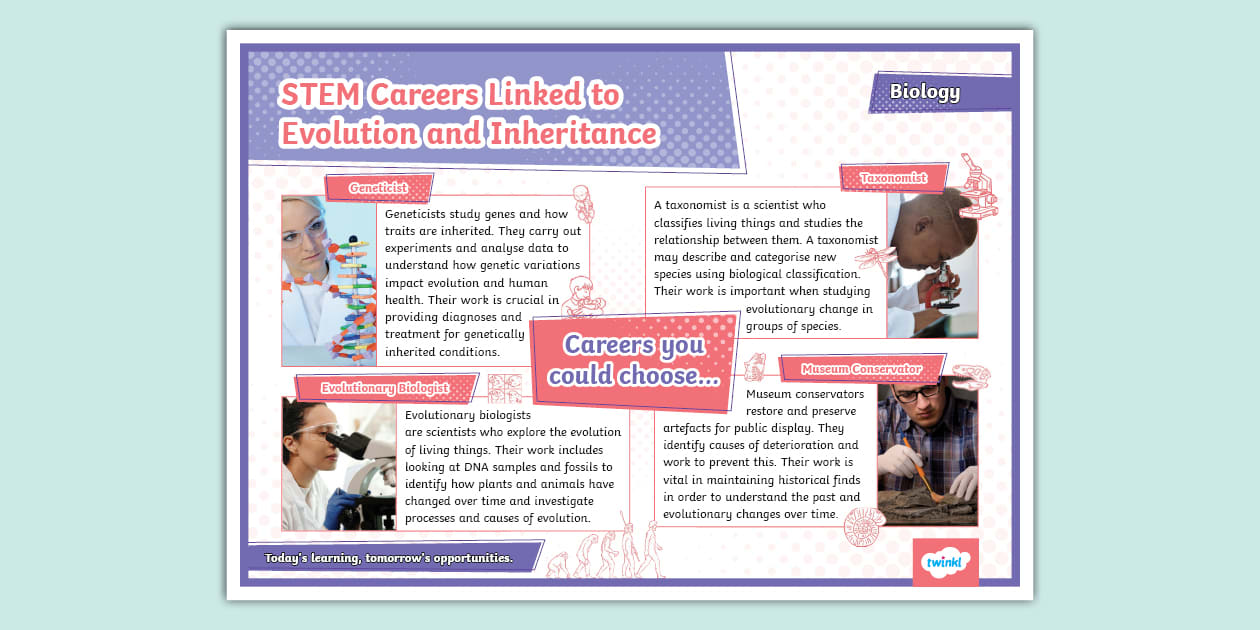 Evolution and Inheritance STEM Careers Poster - KS2 - Twinkl