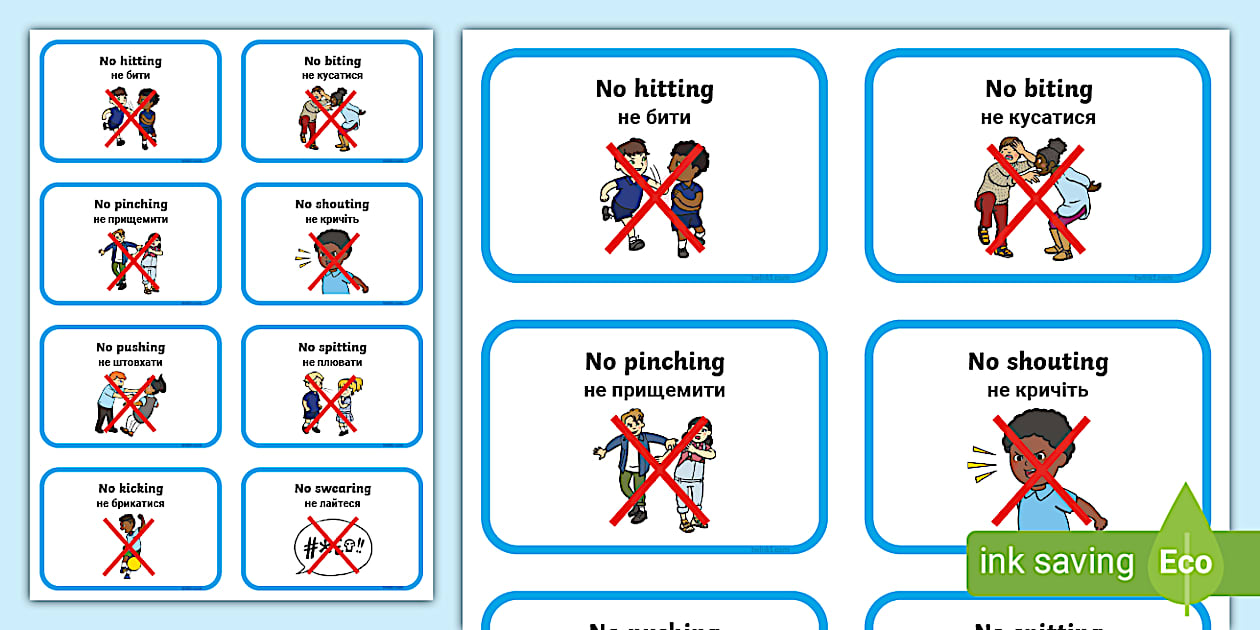 Lanyard Sized Visual Support Cards - English and Ukrainian