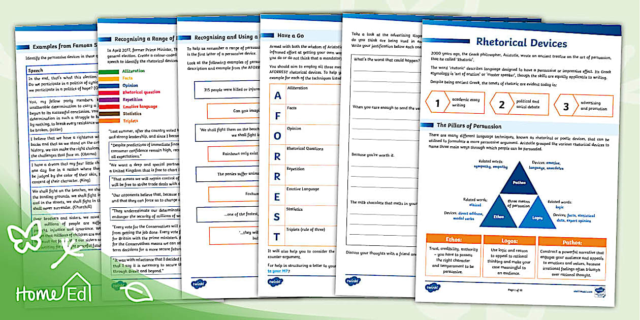 Secondary English Cheat Sheet: Rhetorical Devices