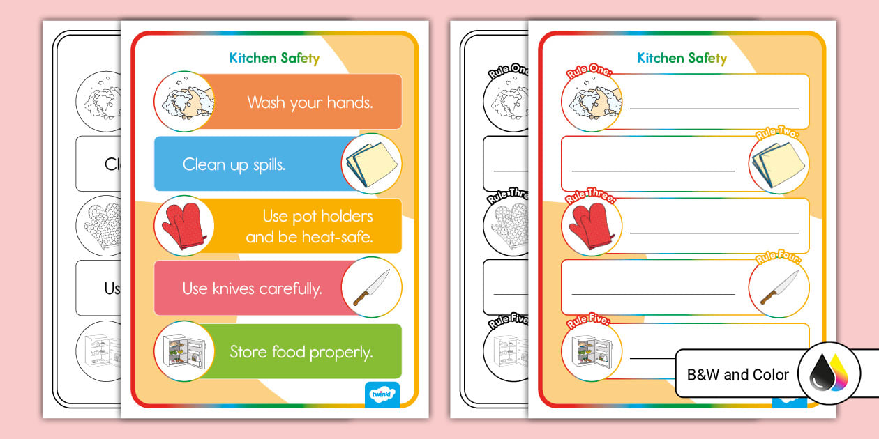 Kitchen Safety Posters (Hecho por educadores) - Twinkl