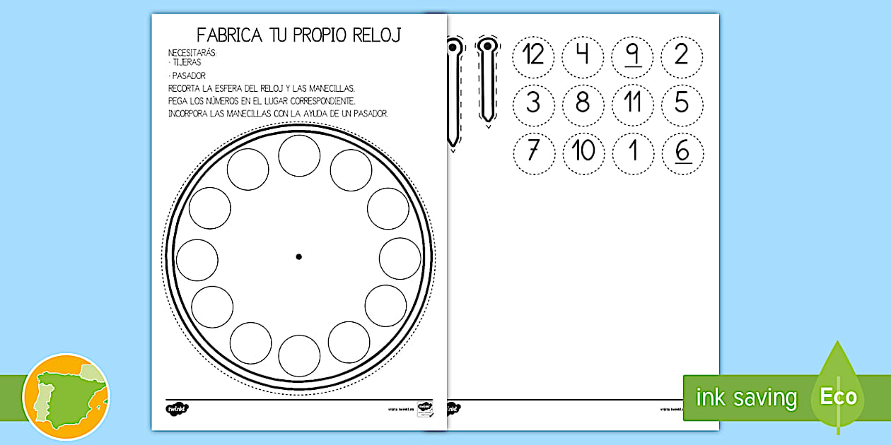 Ficha de actividad: Fabrica tu propio reloj (teacher made)