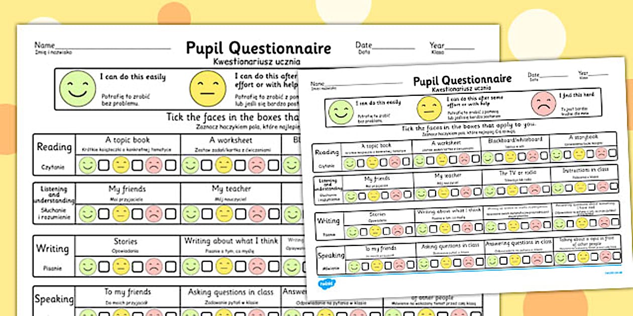 Black and White Pupil Questionnaire Polish Translation