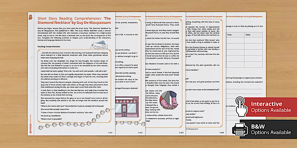 Comprehension: 'The Diamond Necklace' by Guy De Maupassant