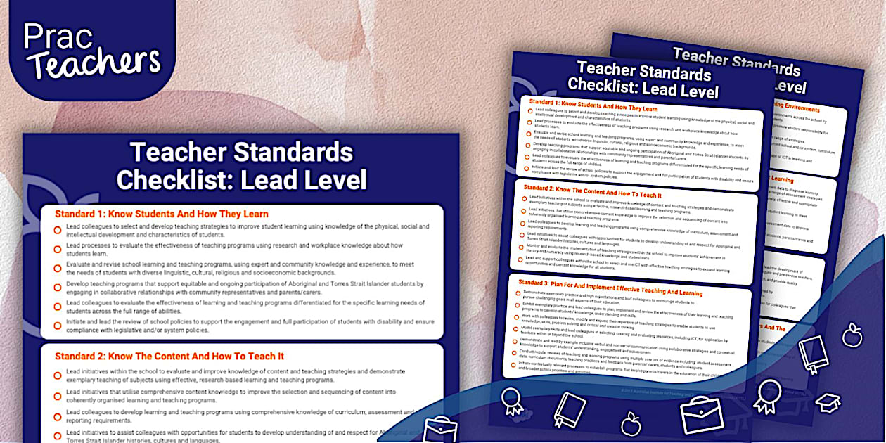 Australian Teacher Standards Checklist: Lead Level - Twinkl