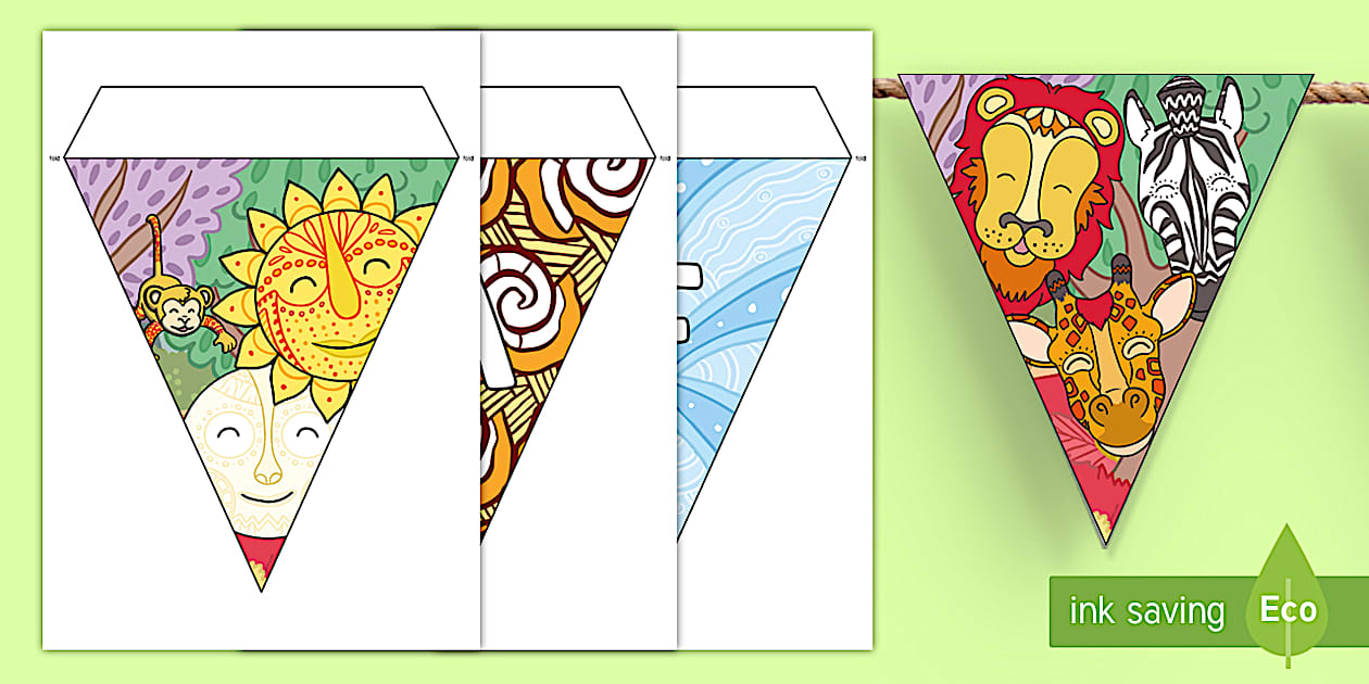 African Tales Display Bunting (teacher made) - Twinkl