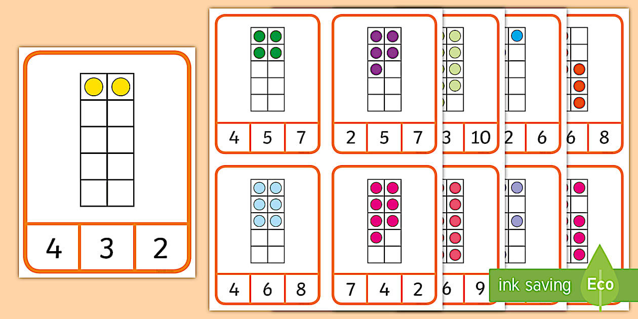Ten-Frame Counting Peg Matching Game (teacher made) - Twinkl