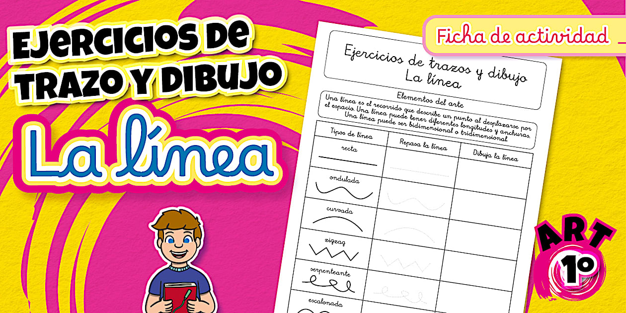 Ficha de actividad: Ejercicios de trazos y dibujo - La línea