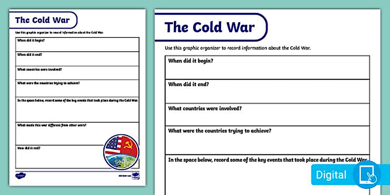 Cold War Research Worksheet for 3rd-5th Grade - Twinkl