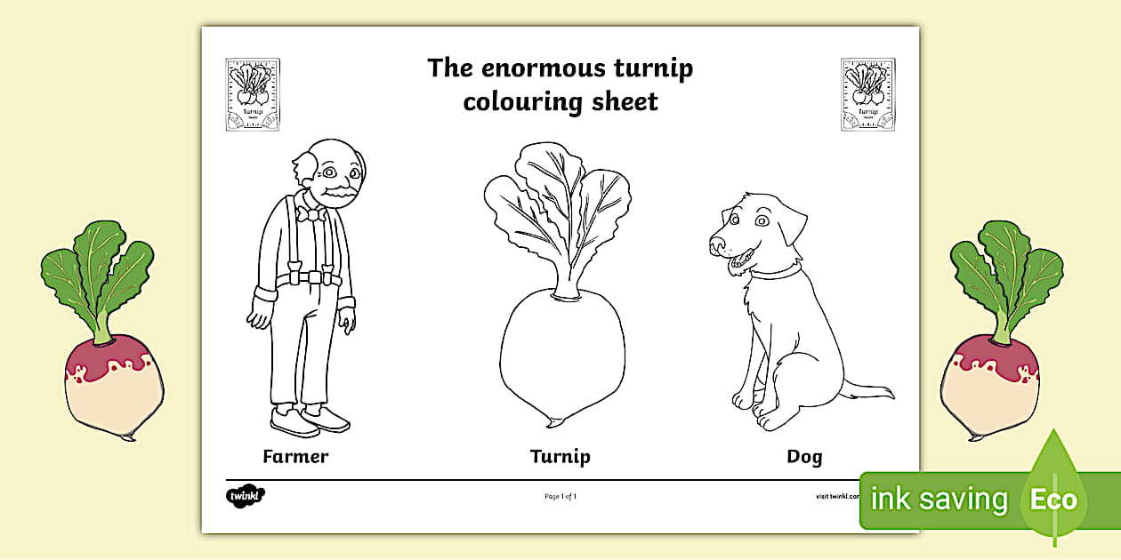 The Enormous Turnip Words Colouring Sheet - Twinkl