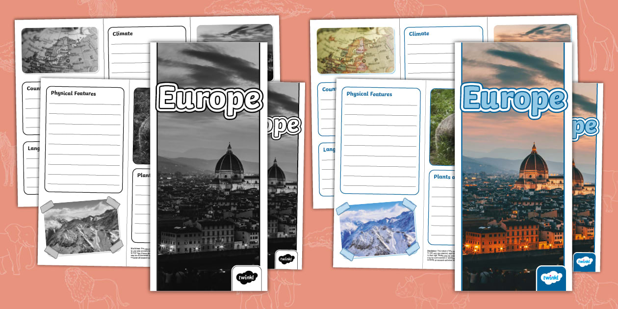 Europe KS1 Leaflet Template - Twinkl Geography - Twinkl