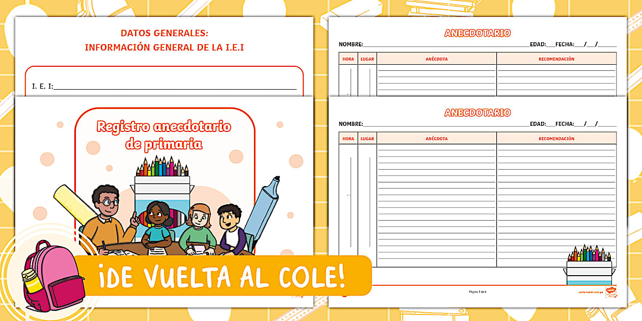 Registro anecdotario de primaria | Recursos Educativos