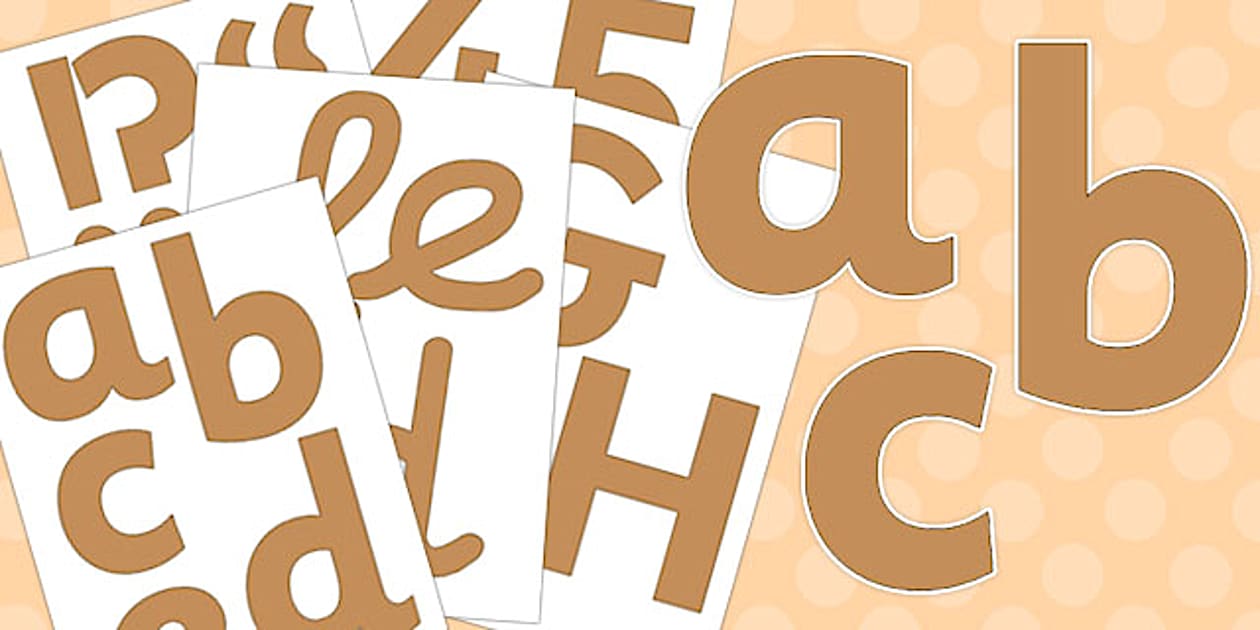 👉 Neutral Light Brown Display Letters and Numbers Pack