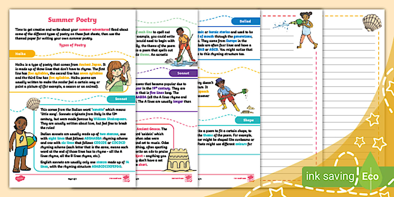 Summer Poetry Writing (Hecho por educadores) - Twinkl