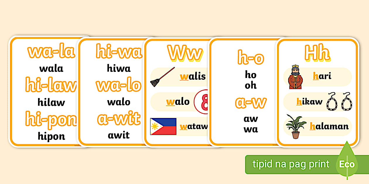 Marungko Approach flash cards (h at w) | Twinkl - Twinkl