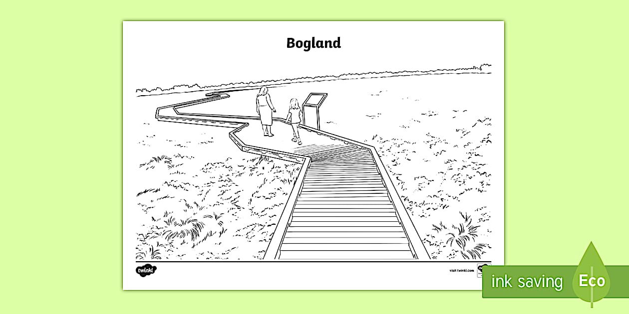 Bogland Colouring Page (teacher made) - Twinkl