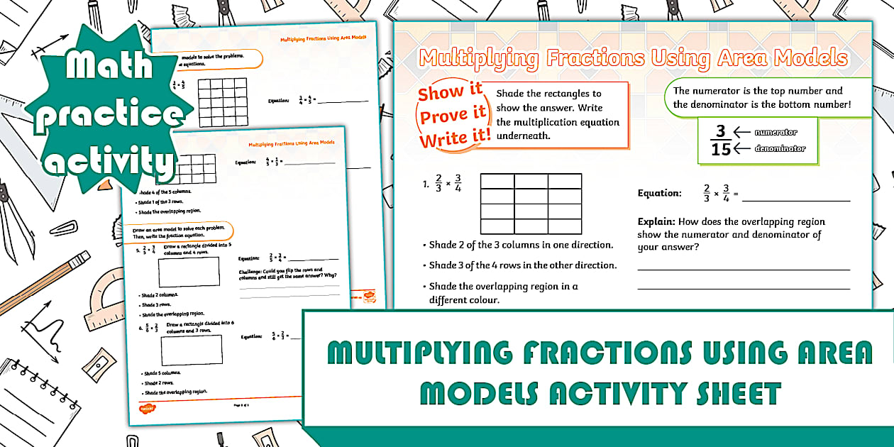 Multiplying Fractions Activity Sheet