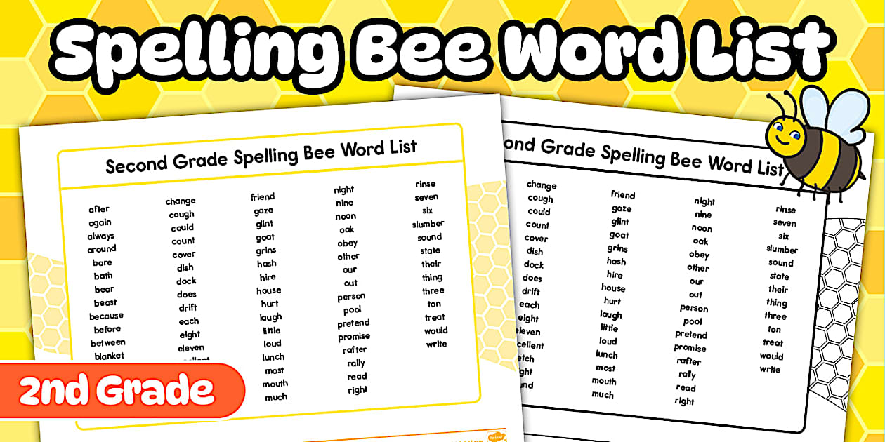 2nd Grade Spelling Bee Word List (teacher made) - Twinkl