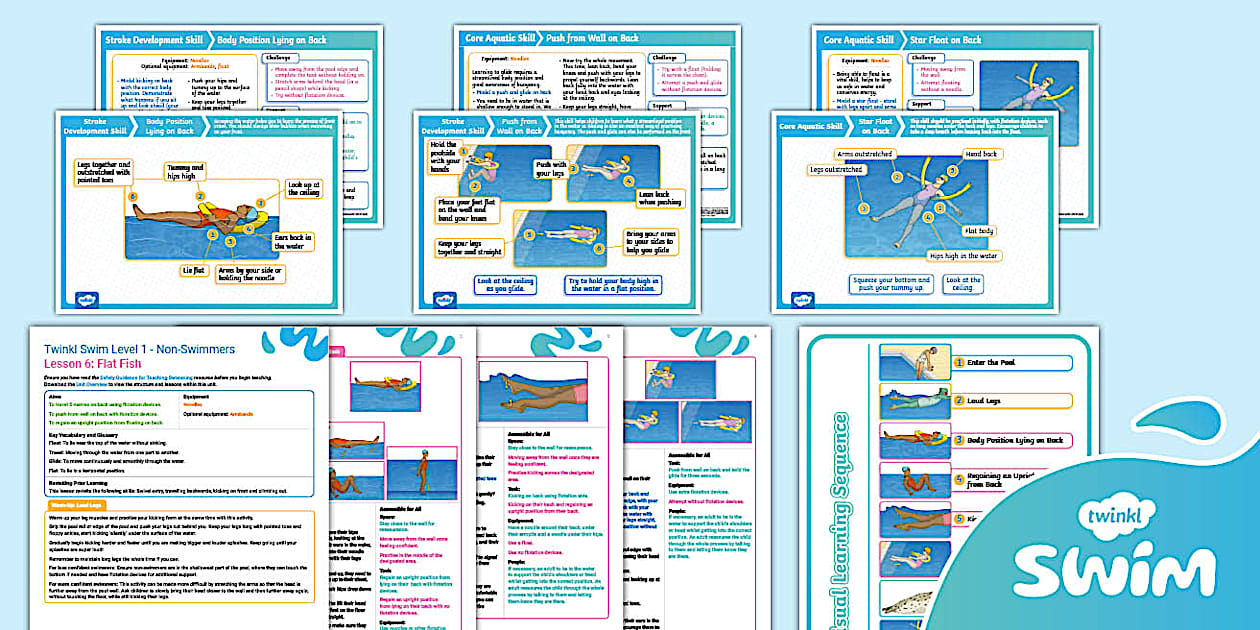 Twinkl Swim - Level 1 (Non-Swimmers) Lesson 6 - Flat Fish