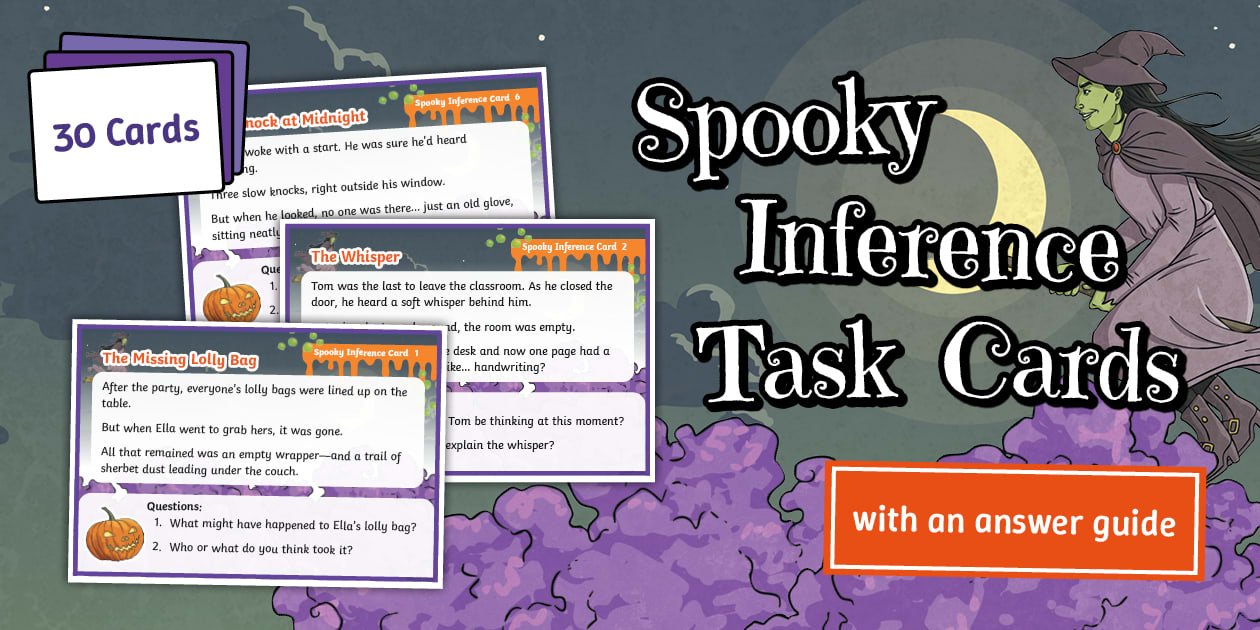 Spooky Inference Task Cards (teacher made) - Twinkl