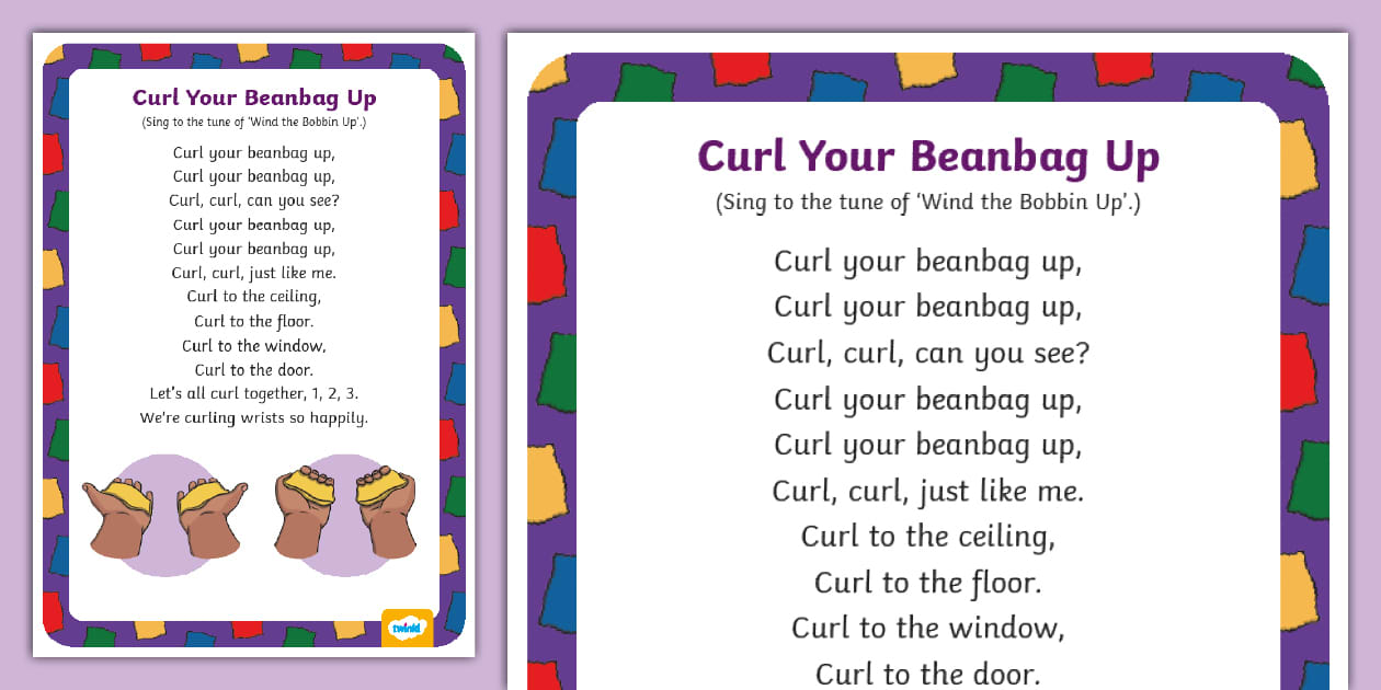 Curl Your Beanbag Up Song Poster | Twinkl (Teacher-Made)