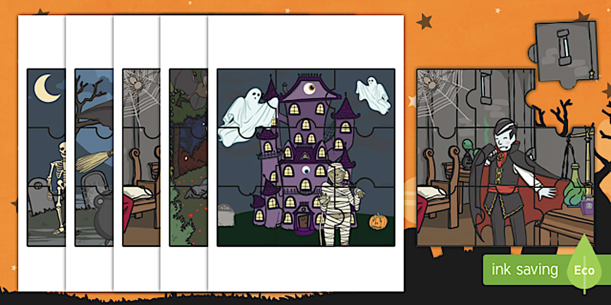 Halloween Jigsaw (teacher made) - Twinkl