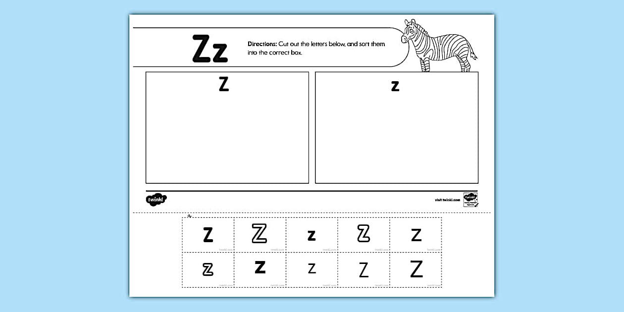 Uppercase and Lowercase Z Sort for PreK-K (teacher made)
