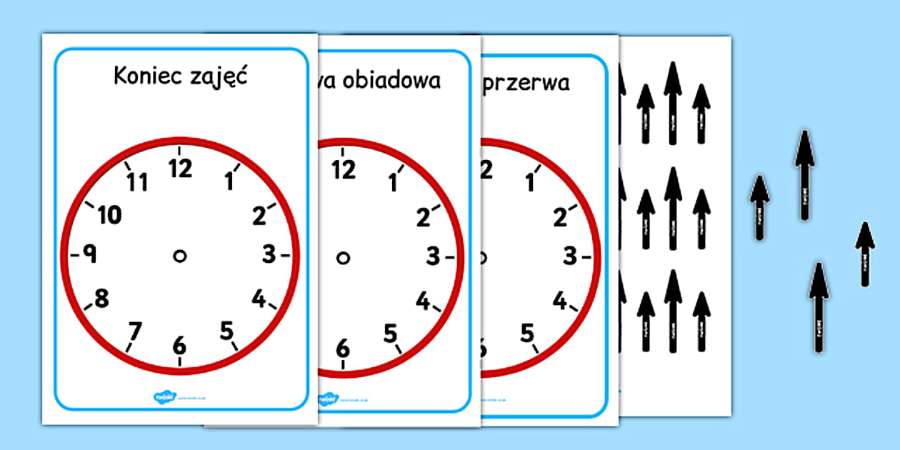 Zegar na ściane po polsku - Twinkl