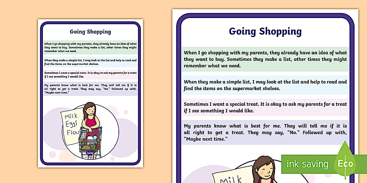 Going Shopping Social Situations (teacher made) - Twinkl