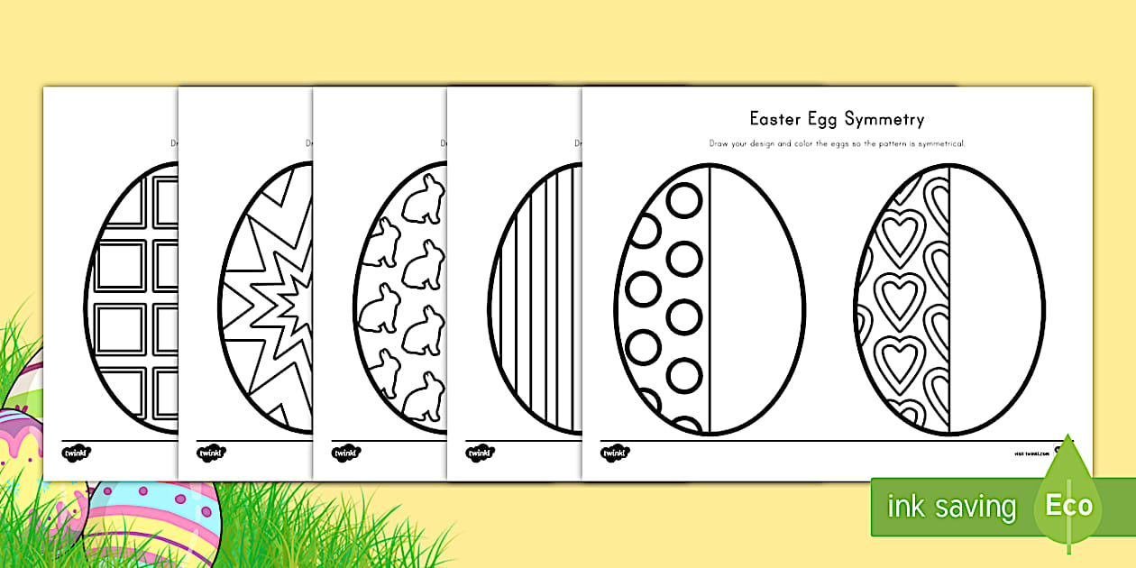 Easter Egg Symmetry Activity (Teacher-Made) - Twinkl