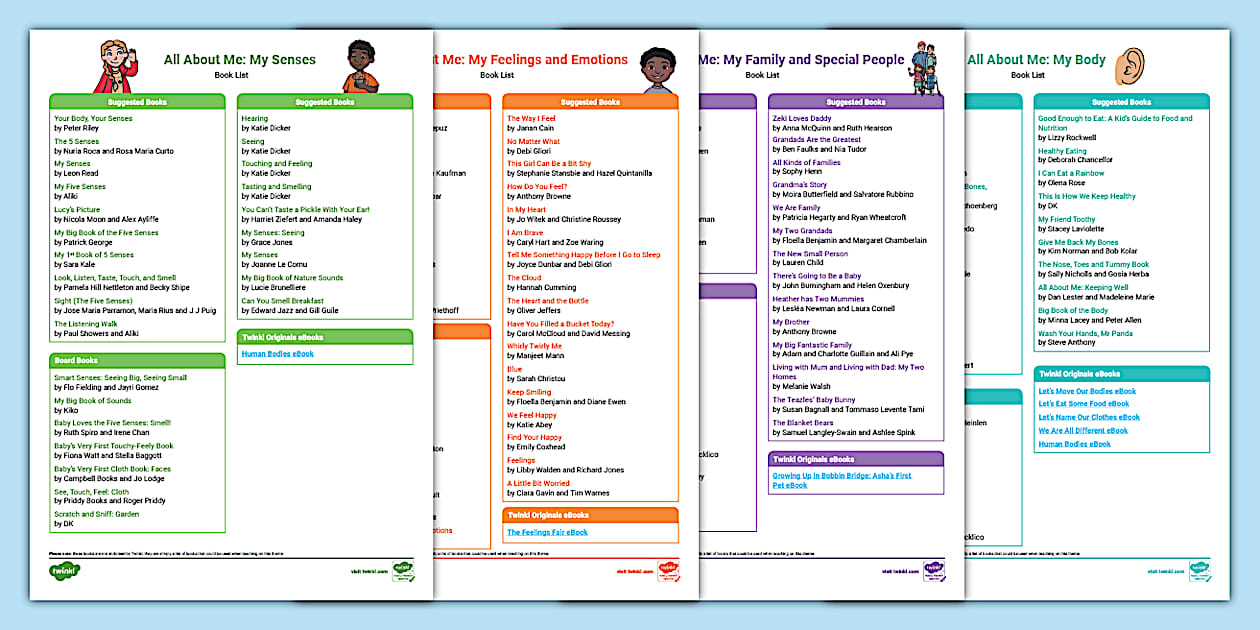 All About Me Book List Pack | EYFS and KS1 Books - Twinkl