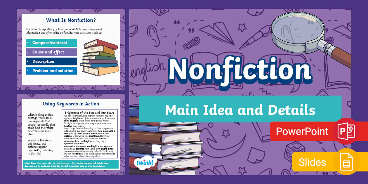 Nonfiction Main Idea and Details PowerPoint & Google Slides