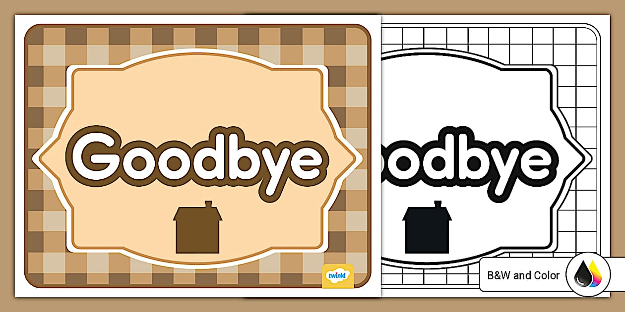 At Home Dramatic Play Goodbye Doormat Sign (teacher made)