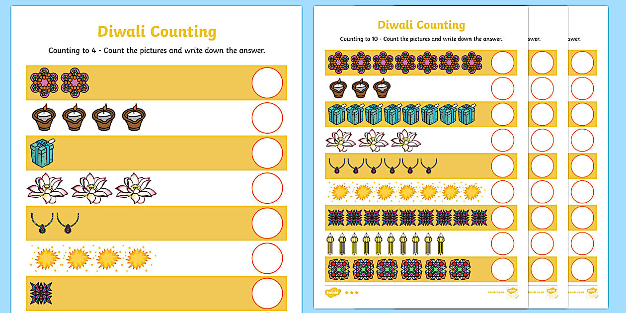Diwali Numeracy Differentiated Worksheet / Worksheets