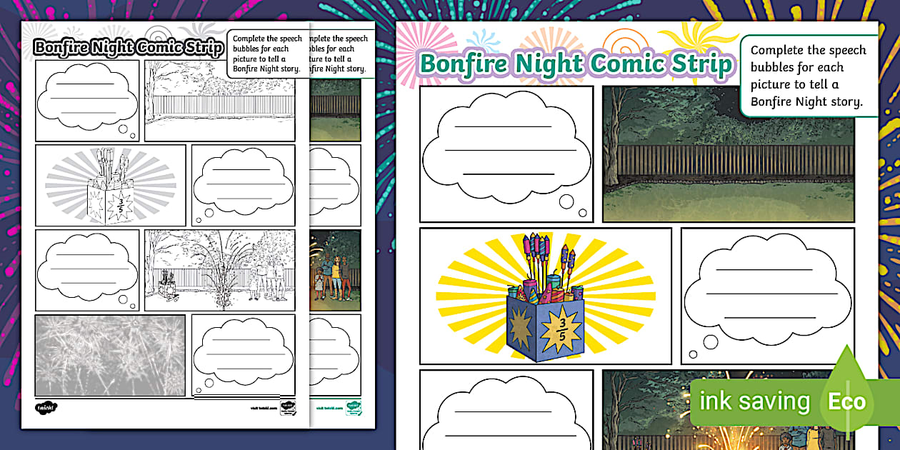 Finish the Bonfire Night Comic Strip Worksheet