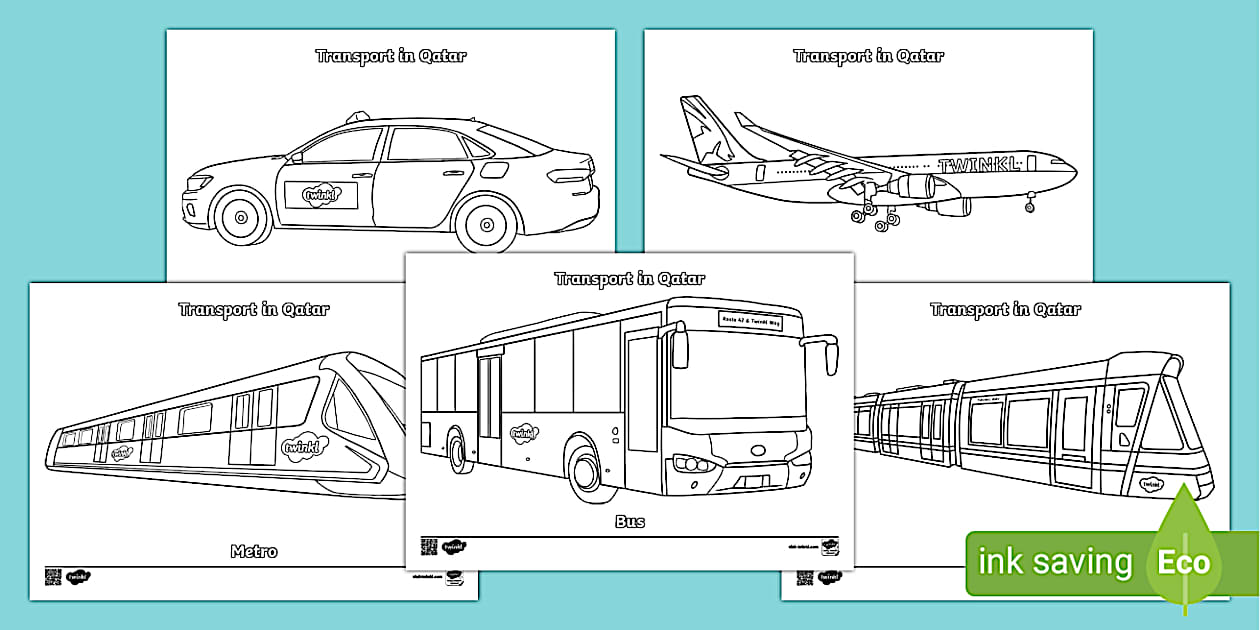 Transport in Qatar Coloring Pages (teacher made) - Twinkl
