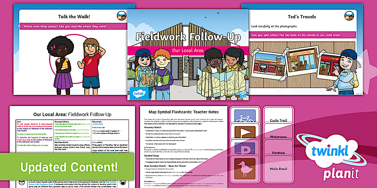 Geography: Our Local Area: Fieldwork Follow Up Year 1 Lesson Pack 3