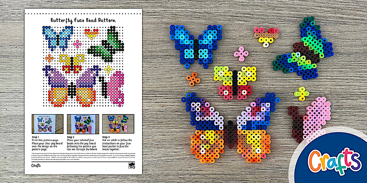 Butterfly Fuse Bead Pattern | Twinkl Crafts