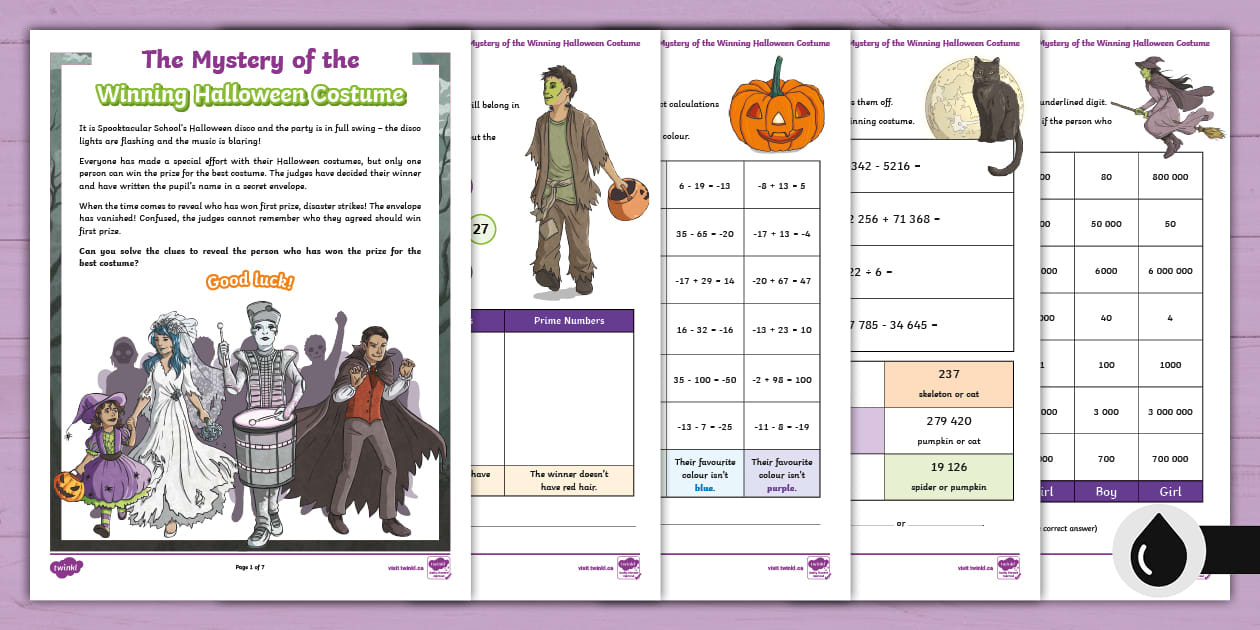 The Case of the Winning Halloween Costume Math Mystery