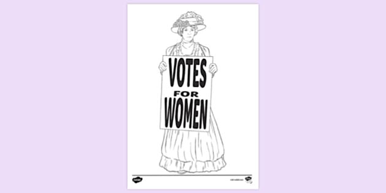 Suffragette Colouring Sheet (teacher made) - Twinkl