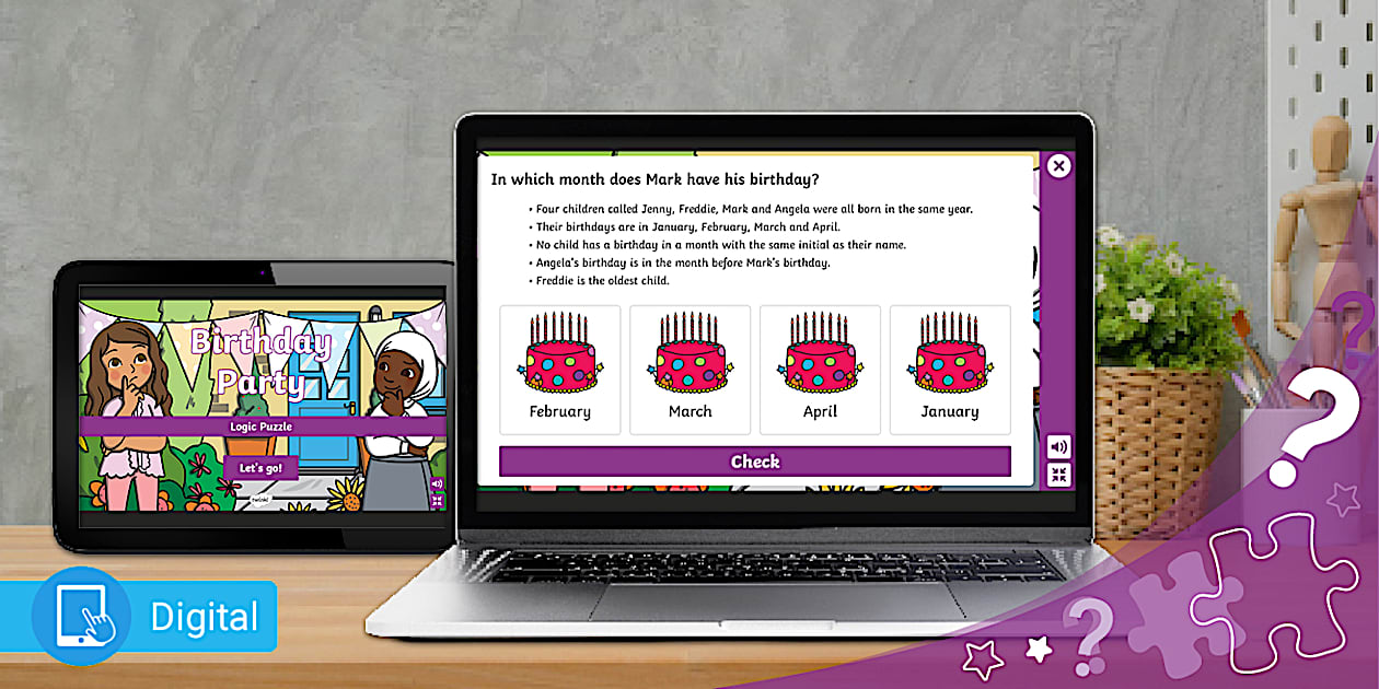 Birthday Party Logic Puzzle - Twinkl Puzzled - Kids Puzzles