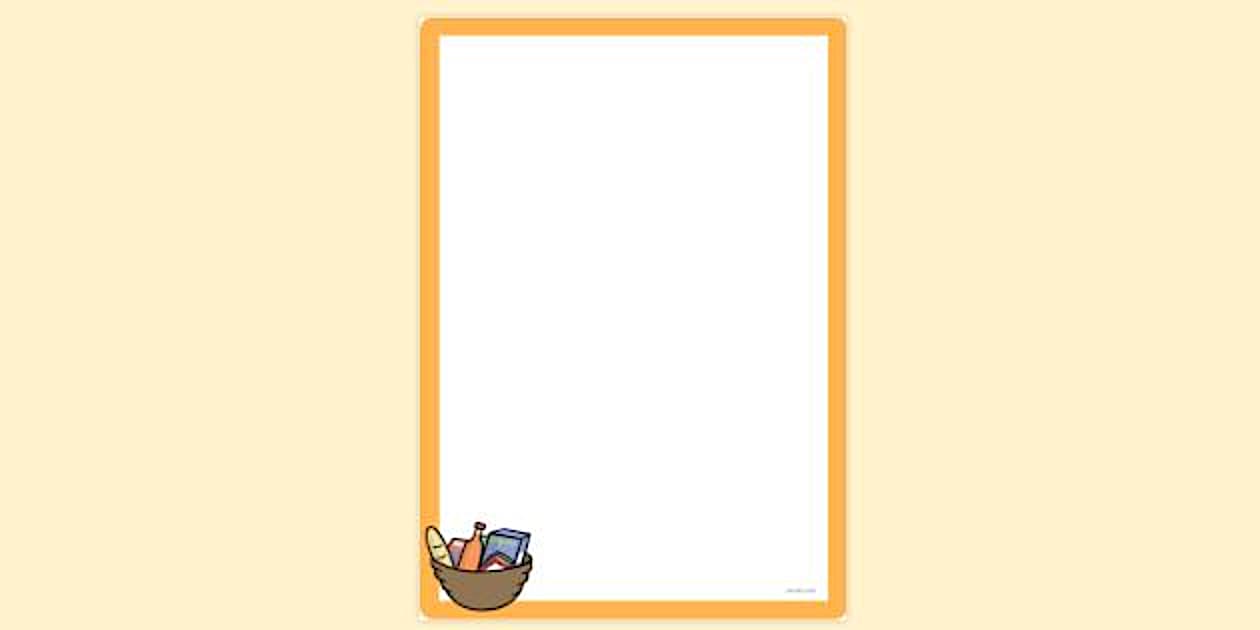 Simple Blank Basket of Food Page Border | Twinkl