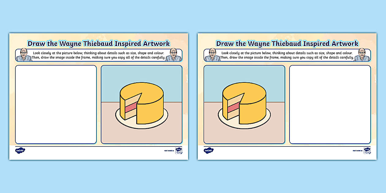 Draw the Wayne Thiebaud Inspired Artwork Worksheet - Twinkl