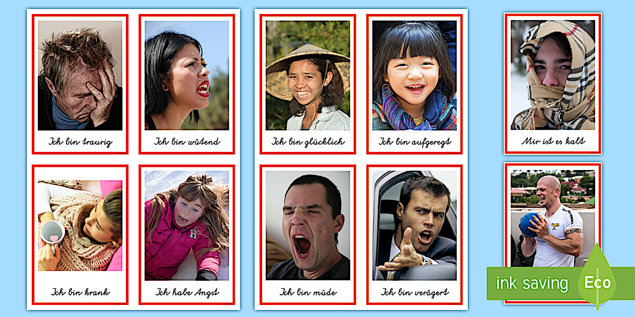 Gefühle Wort- und Bildkarten