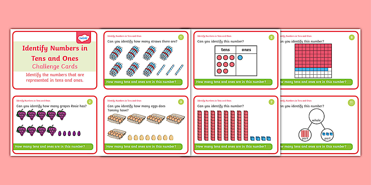 👉 Identify Numbers in Tens and Ones Challenge Cards