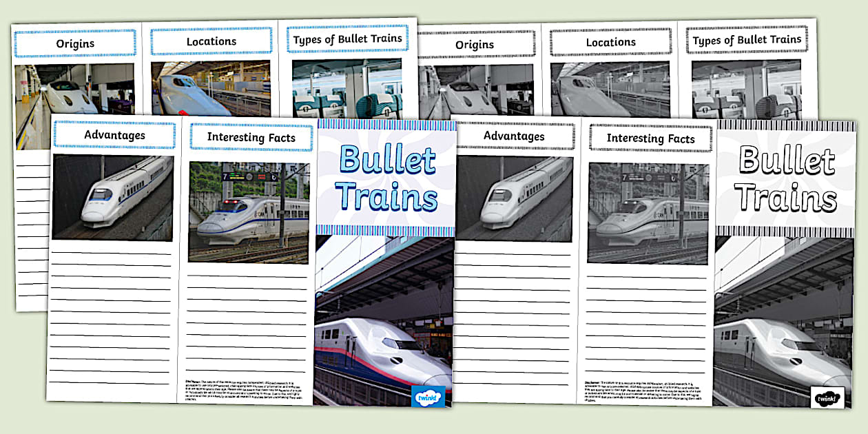 Bullet Trains Leaflet Template (teacher made) - Twinkl